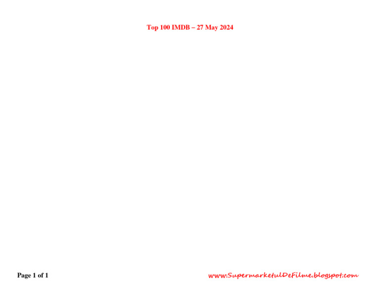 Top 100 IMDB - 27 May 2024 | PDF