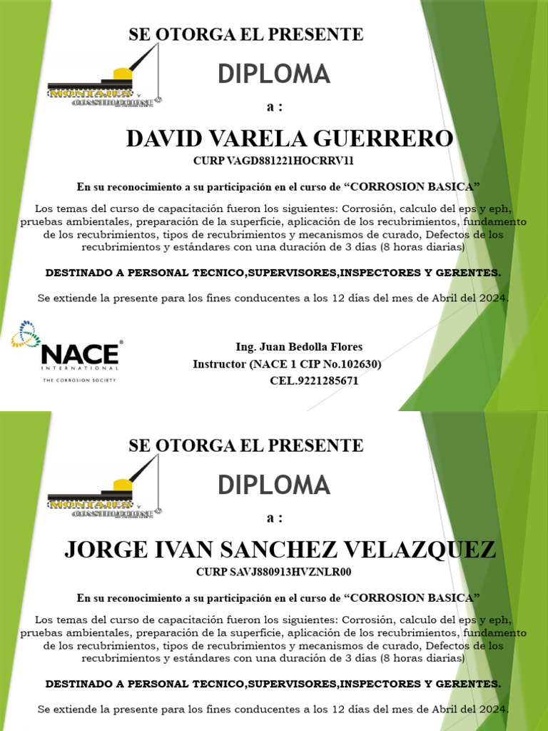 Certificado Ejemplo | PDF