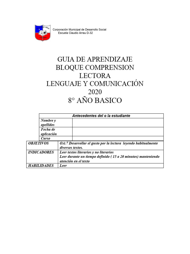 Guia de lenguaje 8vo básico | PDF