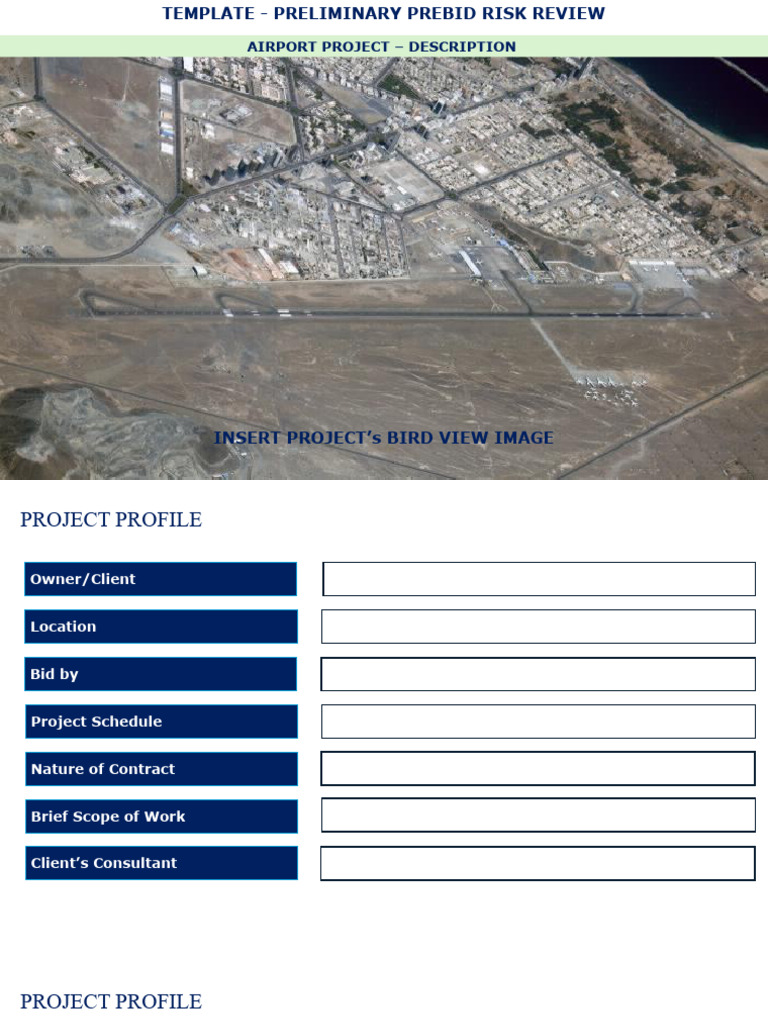 Template-Preliminary Prebid Risk Review | PDF | Liability Insurance | Legal Liability