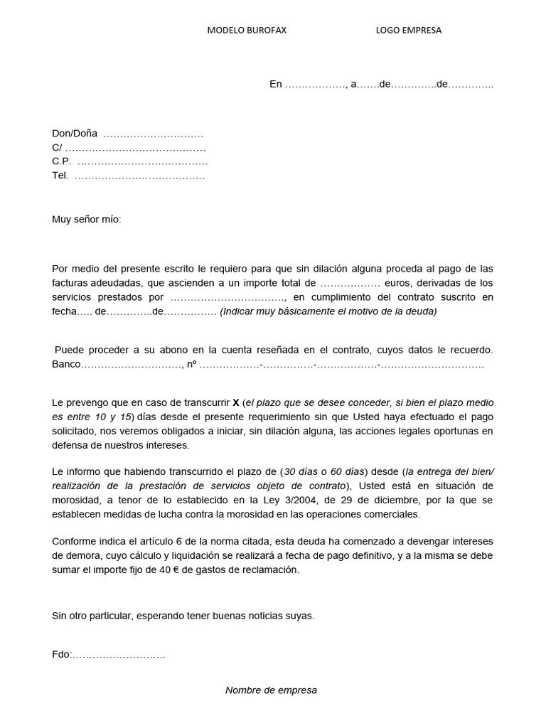 Modelo Burofax | PDF