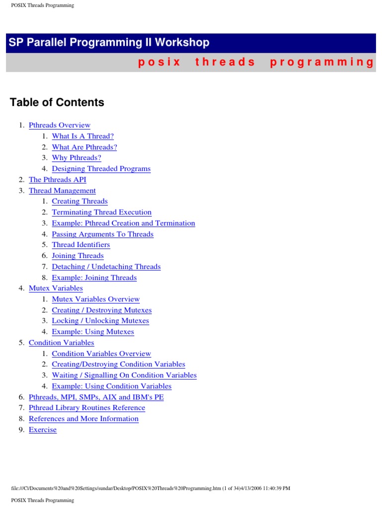 Posix Threads Programming Descargar Gratis Pdf Thread Computing Subroutine