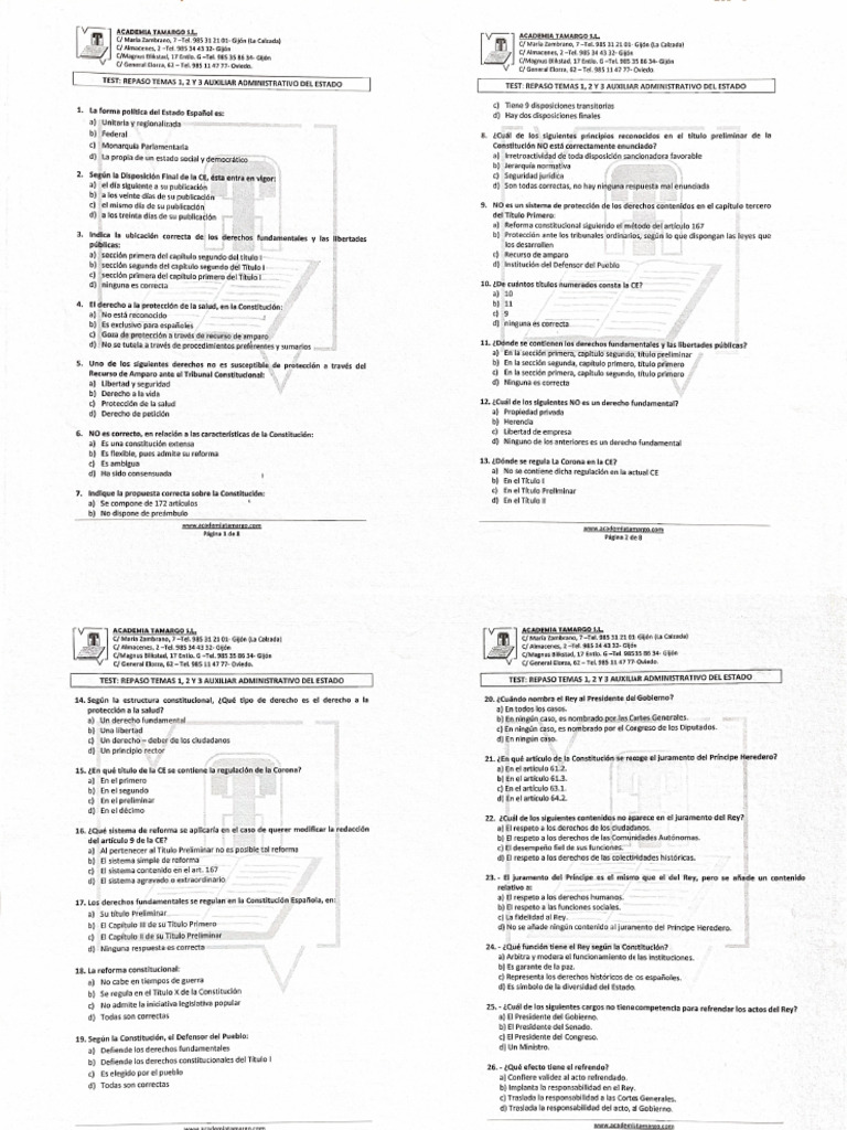 Repaso Temas 1, 2 y 3 CE | PDF