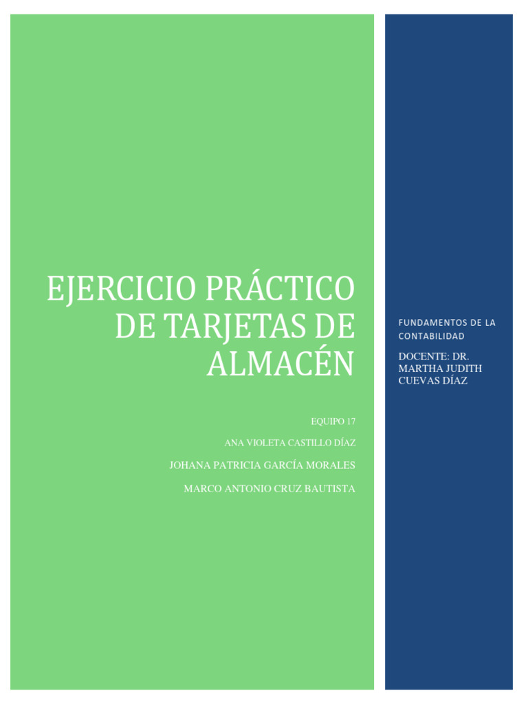 Ejercicio de Tarjetas de Almacén | PDF | Negocios económicos | Business
