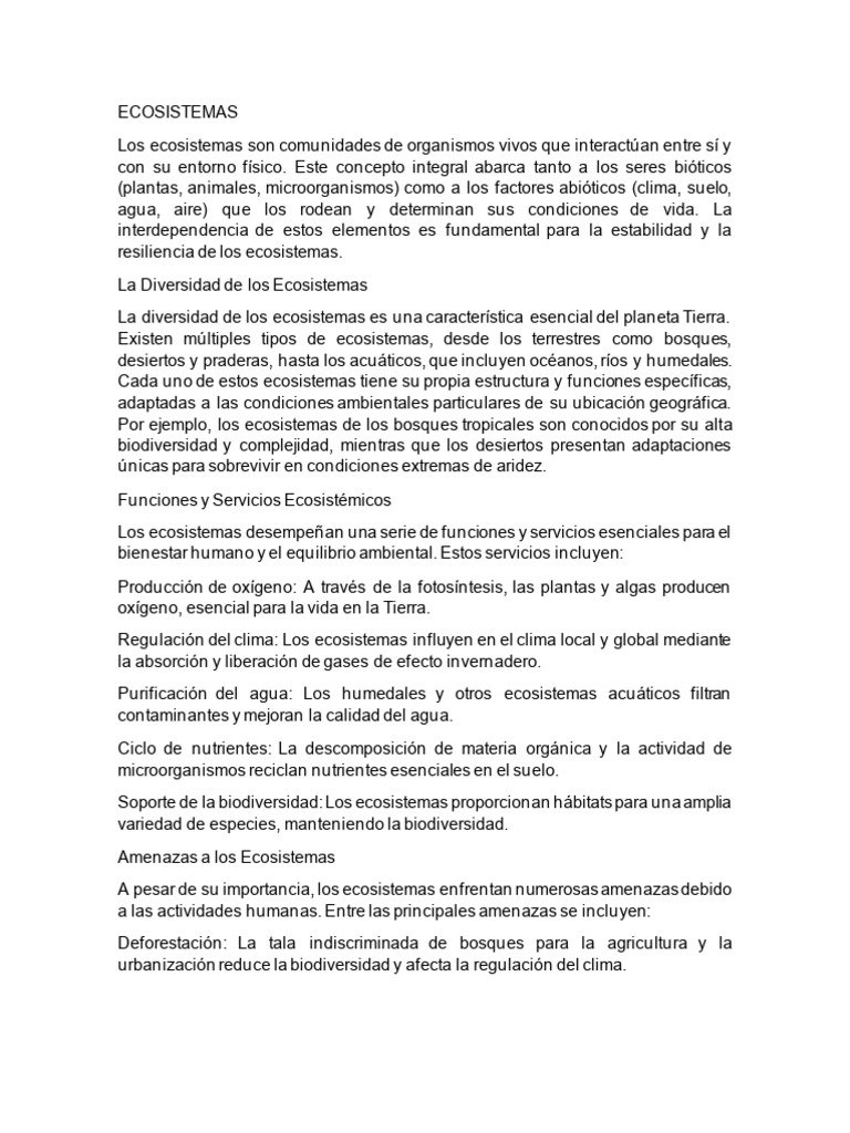 ECOSISTEMAS | Descargar gratis PDF | Ecosistema | Biodiversidad