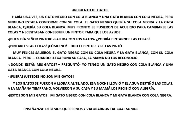 Cuento De Gatos Pdf
