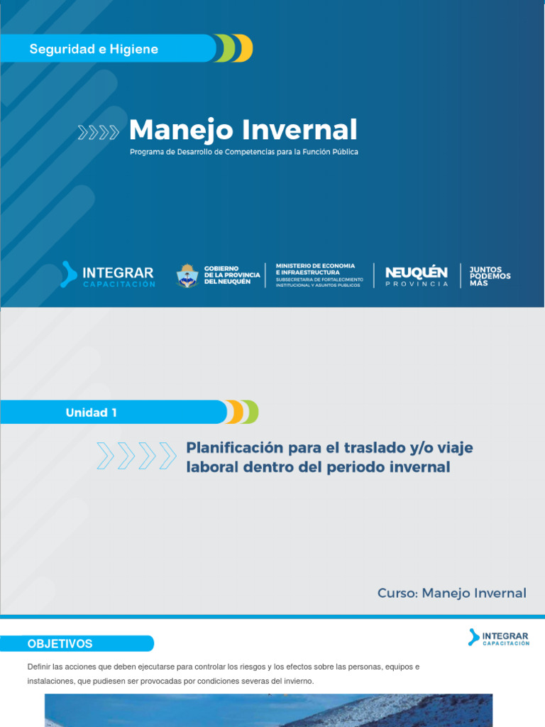 UNIDAD 1 - MANEJO INVERNAL-Planificación para El Traslado y Viaje ...