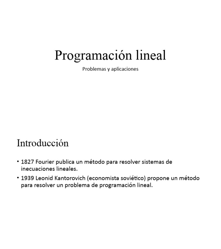 Historia y Aplicaciones de la Programación Lineal | PDF