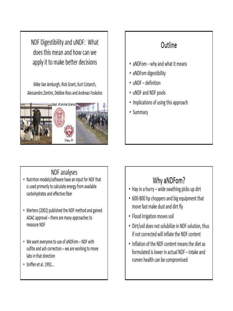 NDF Digestibility & uNDF Explained | PDF | Soybean | Flour