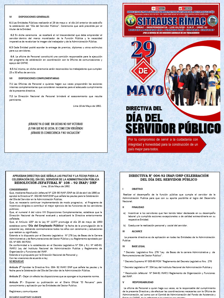 Directiva Que Señala El Dia Del Empleado Publico 2024 | PDF ... Directiva Que Señala El Dia Del Empleado Publico 2024 | PDF ...