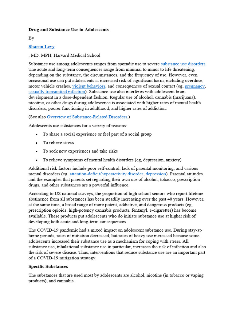 Adolescent Substance Use: Risks & Trends | PDF | Electronic Cigarette ...