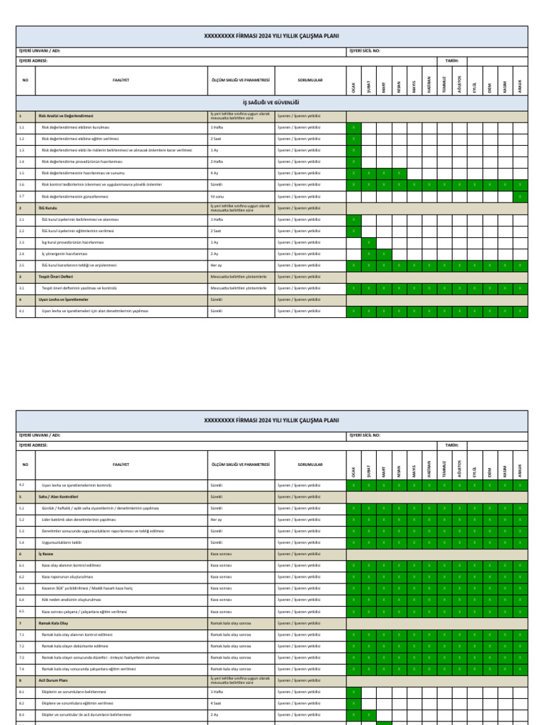 YILLIK ÇALIŞMA PLANI | PDF