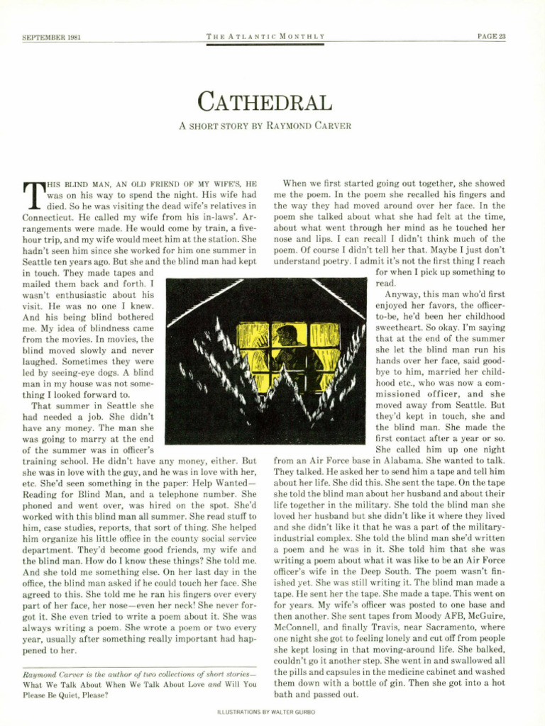 Raymond Carver - Cathedral | PDF | Poetry