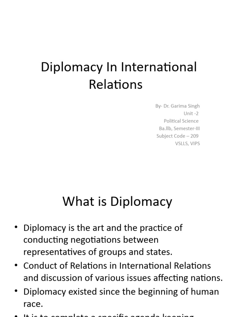 Diplomacy in International Relations Pol II | PDF | Diplomacy | Justice