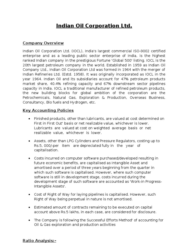 IOCL Analysis | PDF | Revenue | Inventory
