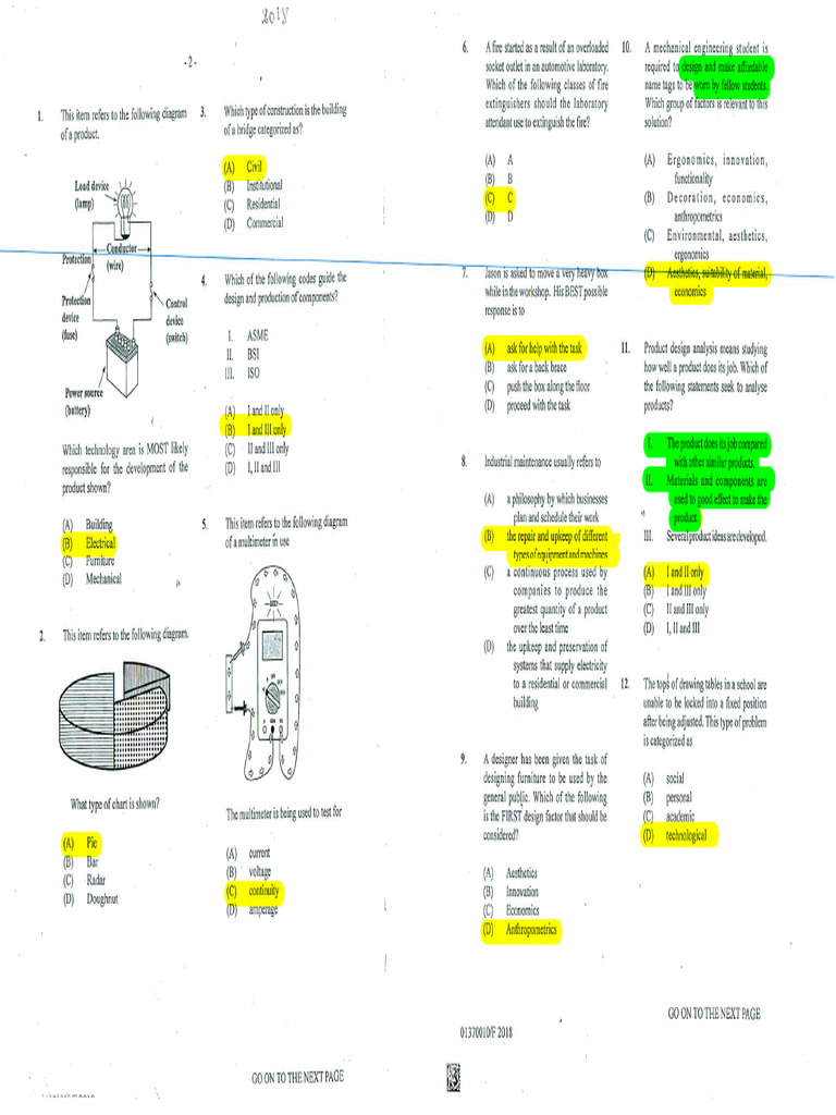 Paper 1 - 2018 EET - Solution Guide | PDF