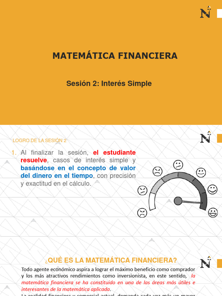 MATEMÁTICA FINANCIERA - Semana 2 | PDF | Finanzas Matemáticas | Economias