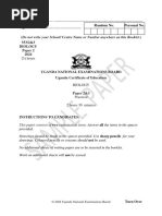 2731 Geography UNEB Sample Paper New Curriculum 2024 Plus Scoring Guide ...