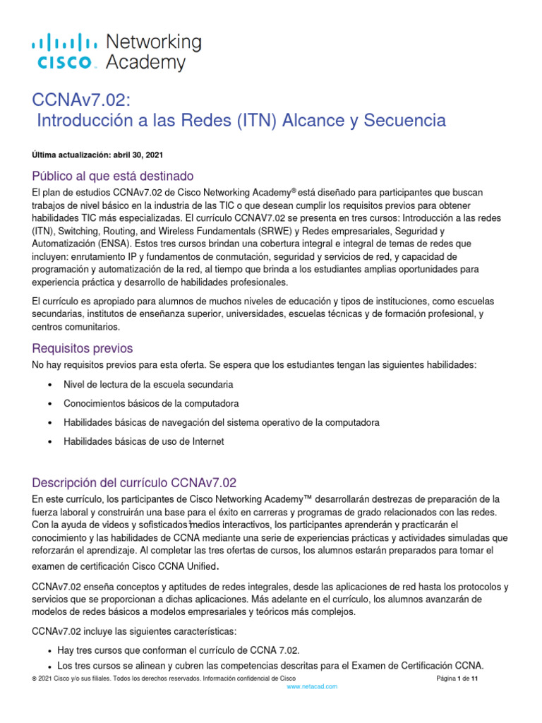 Cisco Networking Academy ESATv2 | PDF | Yo Pv6 | Red de computadoras