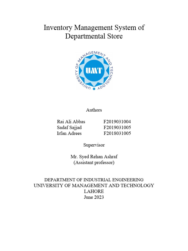 FYP- Final report... | PDF | Inventory | Retail
