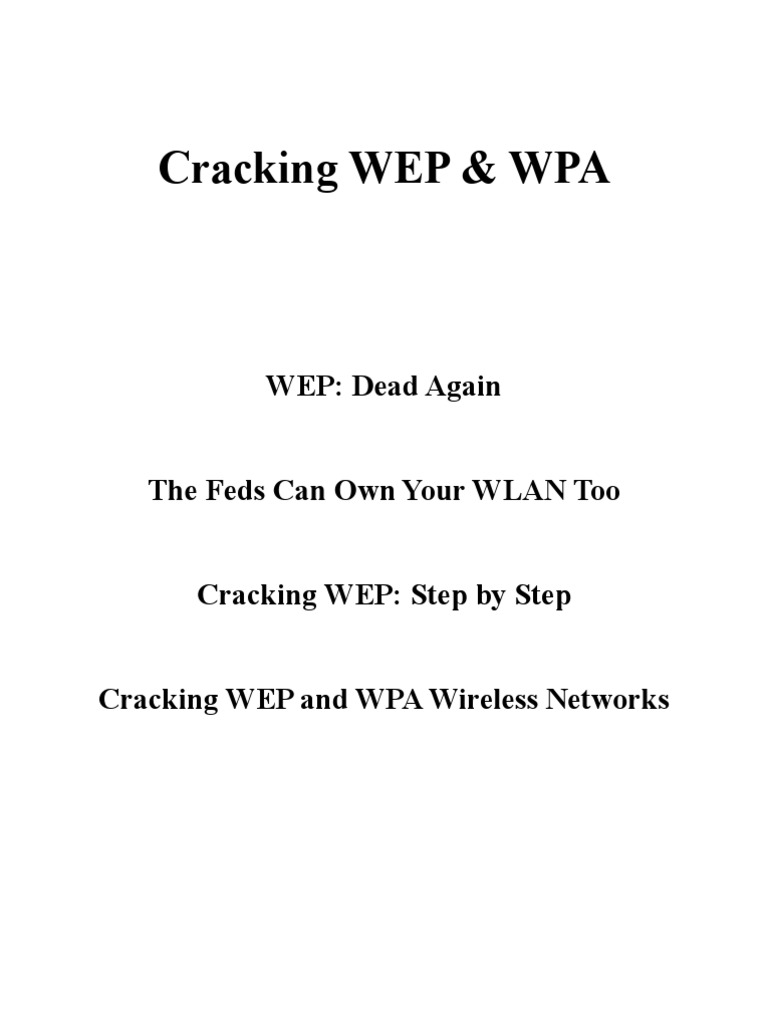 Cracking WEP & WPA | PDF | Wireless Lan | Wireless Access Point