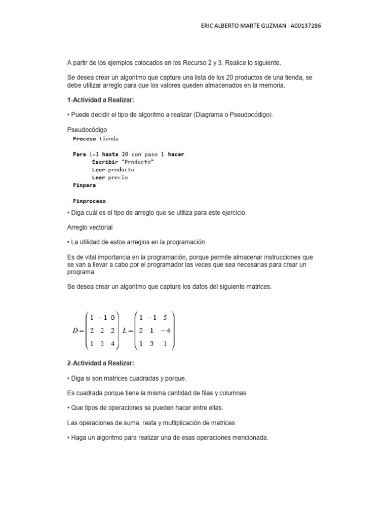 marte-eric-Algoritmos con Arreglos. | PDF marte-eric-Algoritmos con Arreglos. | PDF