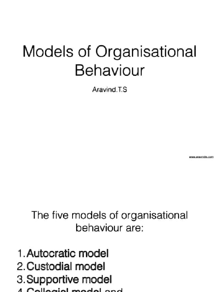 MODELS OF OB Neww Document | PDF | Employment | Leadership