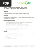 Intrauterine Fetal Death Overview | PDF | Childbirth | Fetus