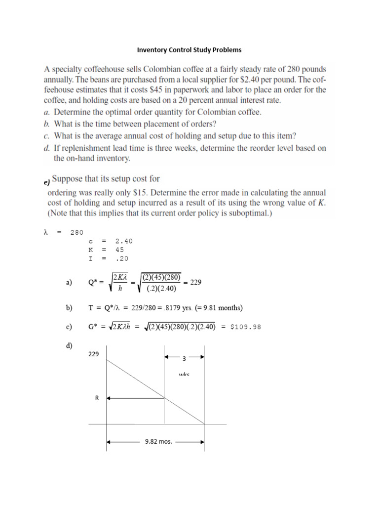 Inventory Cont Study Problems | PDF | Business Economics | Marketing