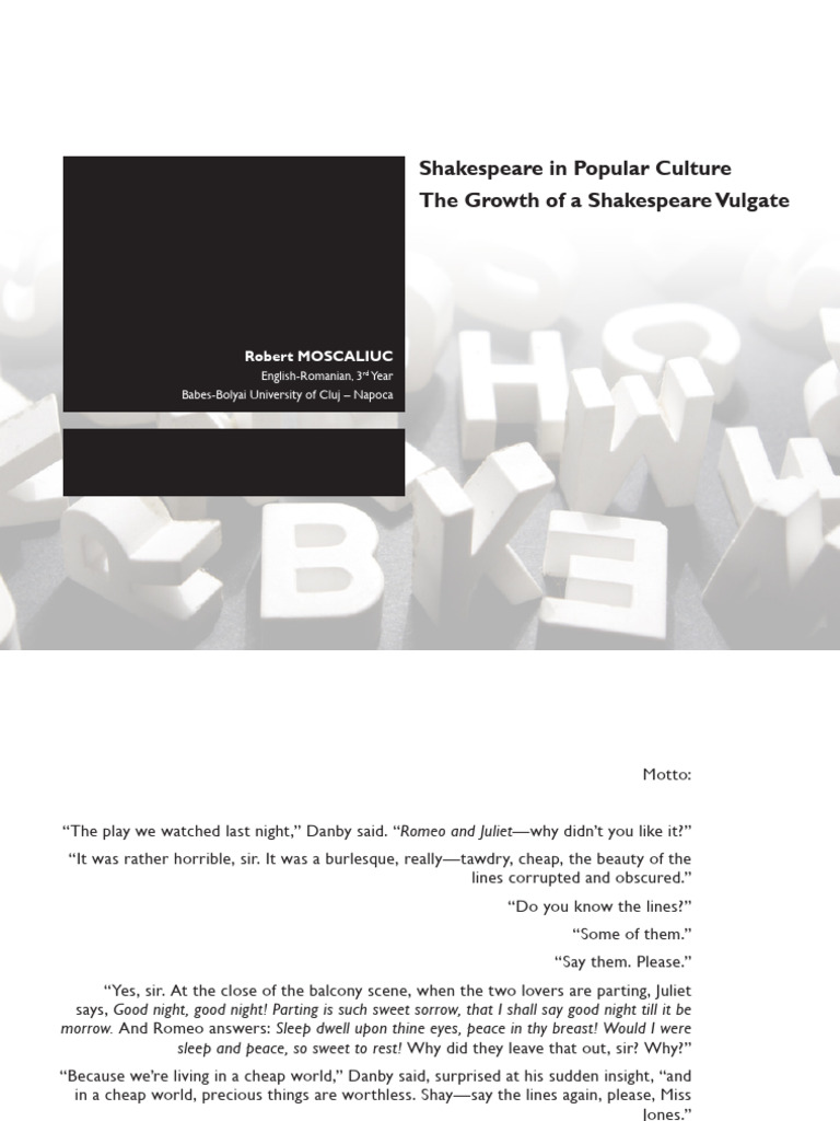 Shakespeare in Popular Culture | PDF | Hamlet | William Shakespeare