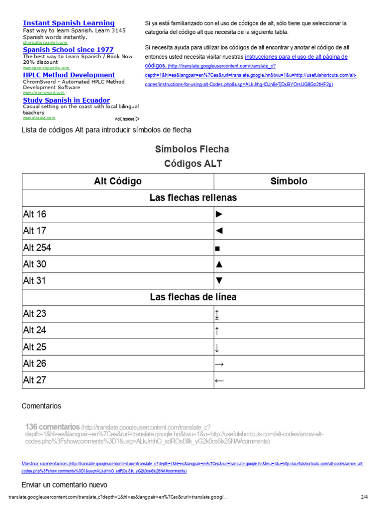Códigos ALT para Símbolos de Flecha | PDF