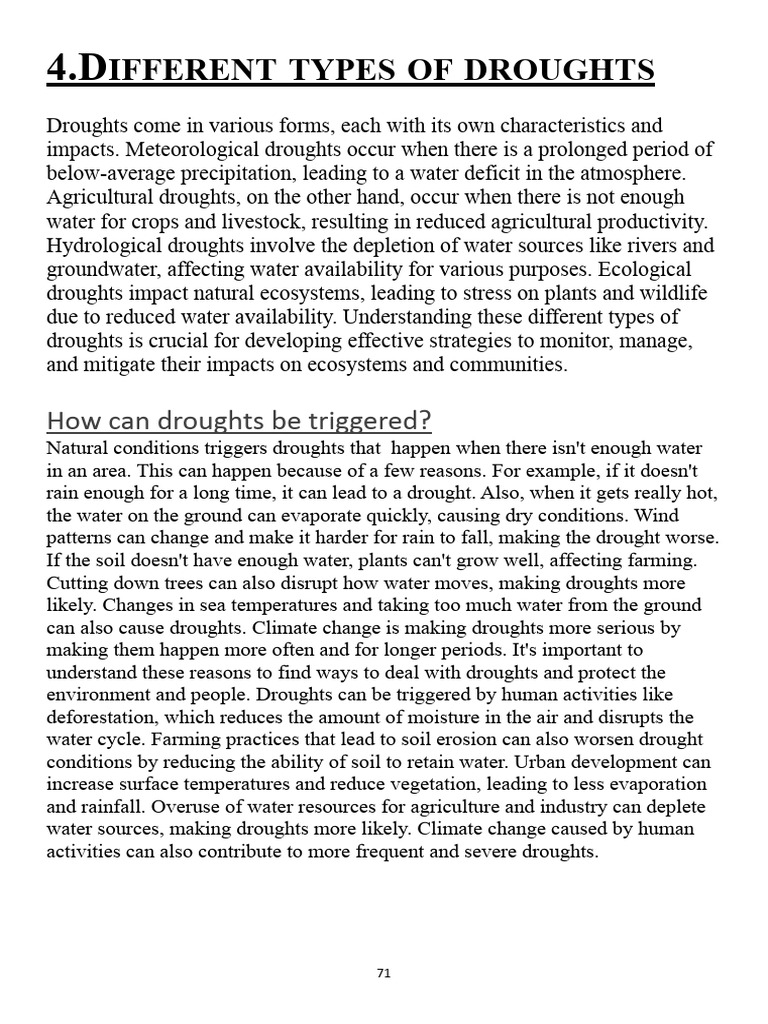 Ifferent Types OF Droughts: How Can Droughts Be Triggered? | PDF ...