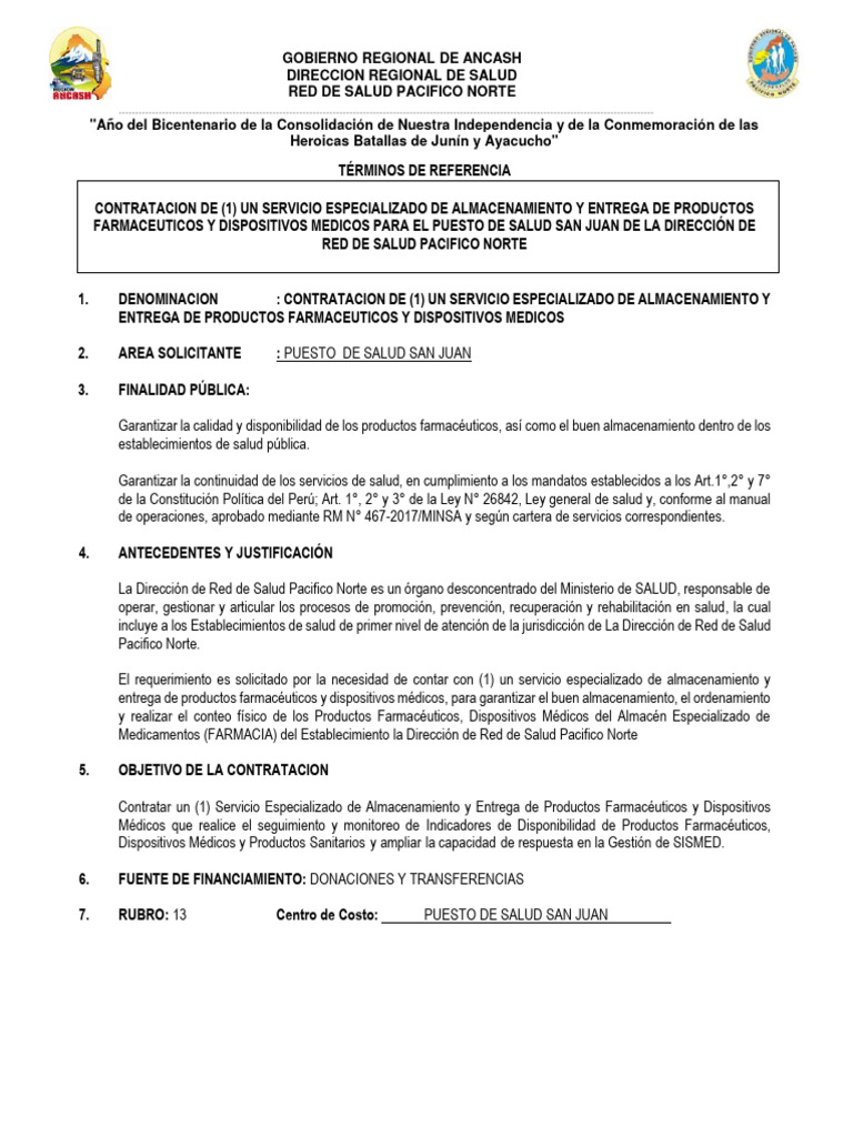 TDR Quimico Farmaceutico para Eess | PDF | Farmacia | Corrupción política