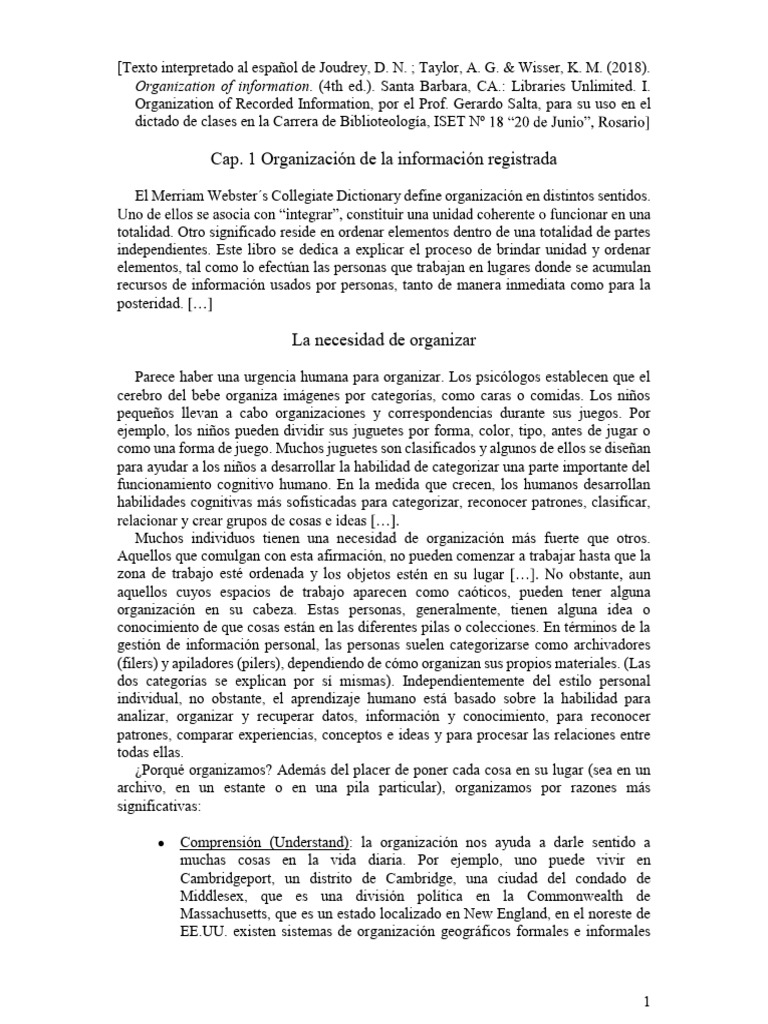 01.1 - Joudrey - Taylor - Cap - 1 - 4thed - Parte - Pertinente Este | PDF | Metadatos | Conocimiento