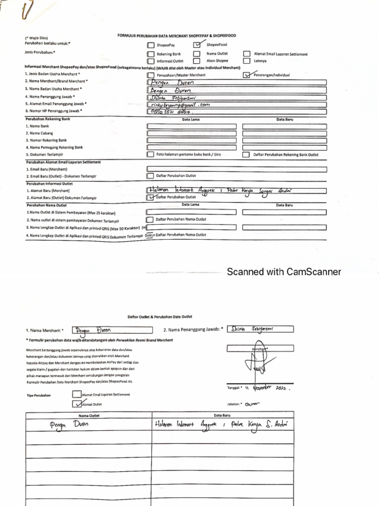 Revisi Data Merchant | PDF