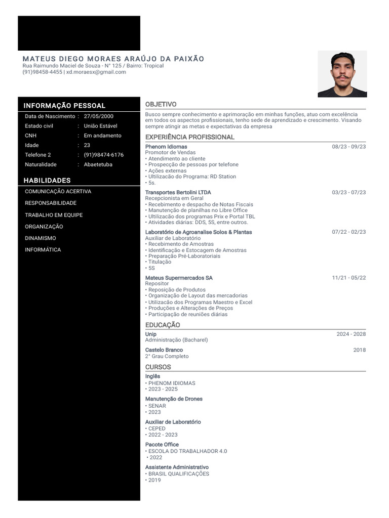 Currículo Mateus 1 | PDF