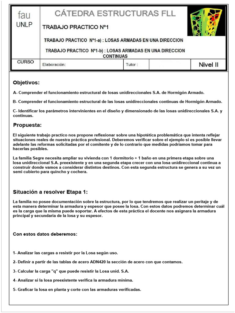 Ejercicio A Resolver - TP 1a | Descargar gratis PDF | Hormigón | Concreto reforzado