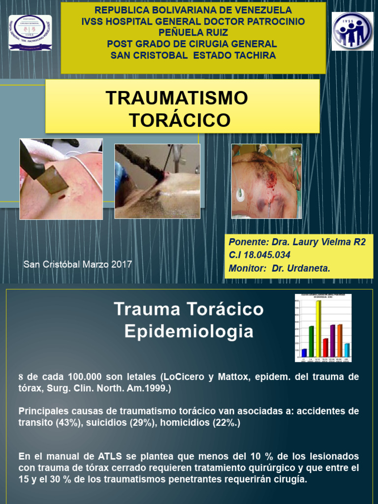 Epidemiología y Manejo del Trauma Torácico | PDF | Corazón | Medicina ...