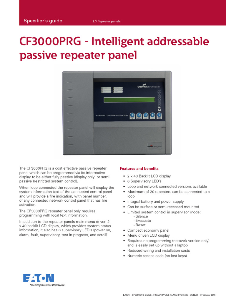 CF3000PRG Passive Repeater Panel Guide | PDF | Power Supply | Electronics