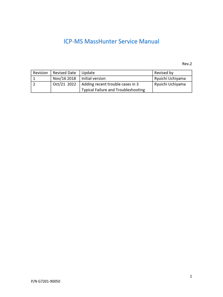 ICP-MS MassHunter Service Manual | PDF | Computer File | Databases