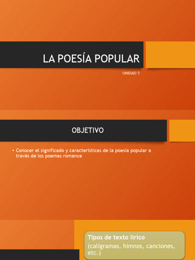 La Poesía Popular | PDF
