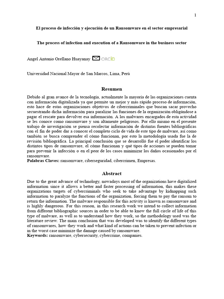 Modelo FASE 1 Ejemplo de Abstract de Proyectos Coneimera Lima 2024 | PDF | Secuestro de datos ...