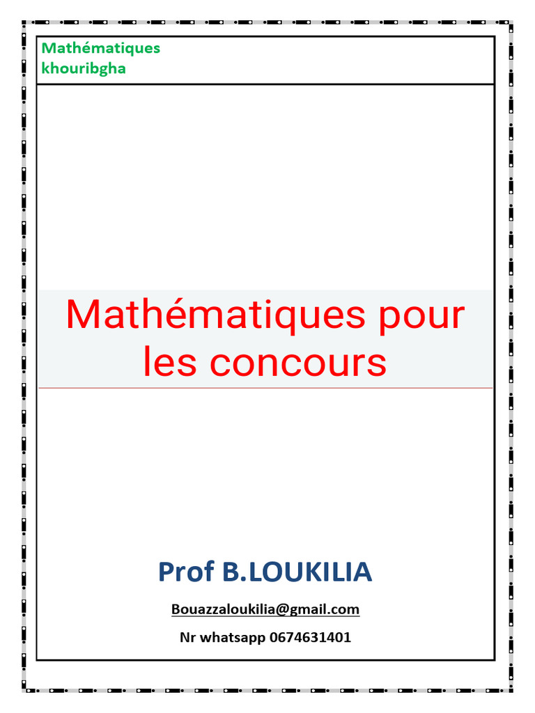 Astuces pour réussir les concours de maths | PDF