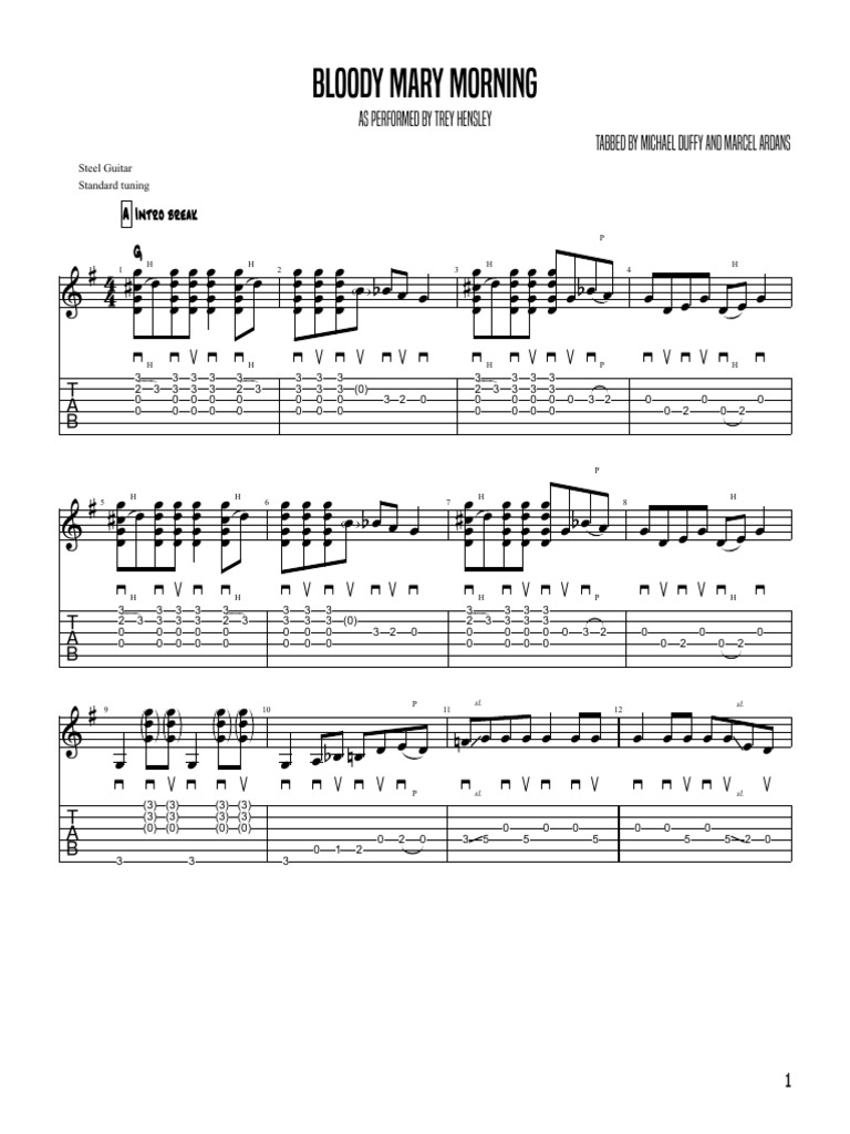 Bloody Mary Morning Guitar Tab | PDF | Irish Musical Instruments ...