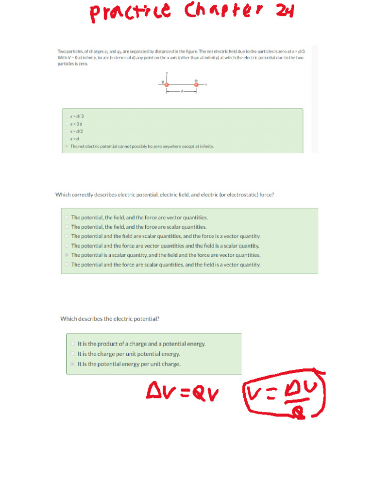 Practice Chapter 24 Physics | PDF