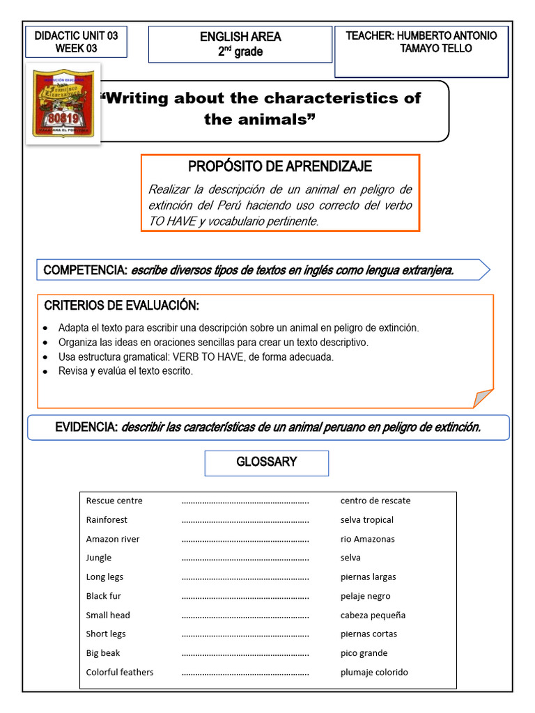 Segundo Ficha de Trabajo 03 UDA 3 - 2024 | PDF | Lingüística