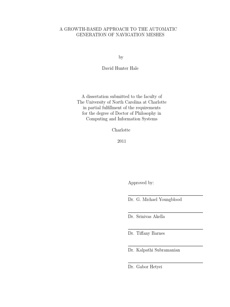 A Growth-Based Approach To The Automatic Generation of Navigation Meshes | PDF