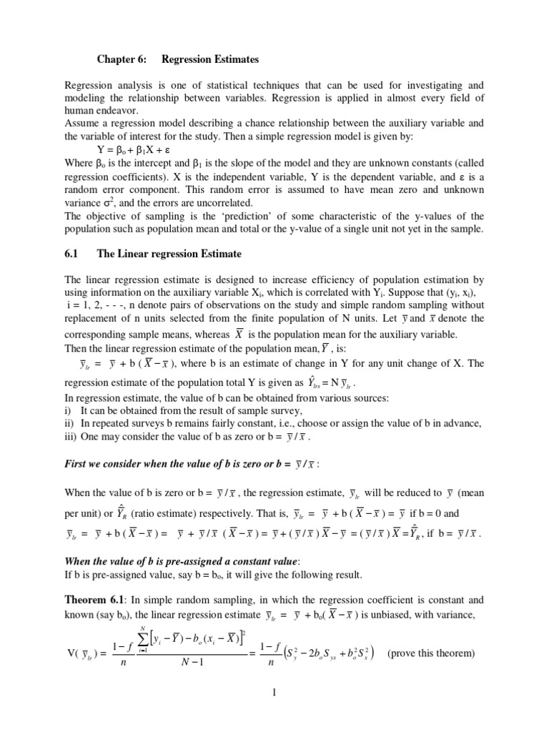 sampling unit 6 | Download Free PDF | Estimator | Linear Regression
