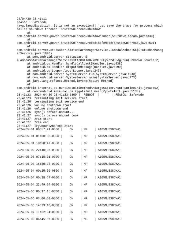 Android Shutdown Log Analysis Pdf Java Programming Language Computer Science