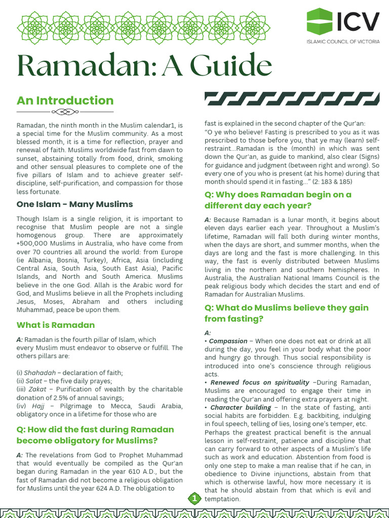 Ramadan A Guide | PDF | Ramadan | Abrahamic Religions